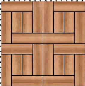 vidaXL 22 ks terasové dlaždice 30 x 30 cm 2 m² WPC [277805] Barva: barva teak