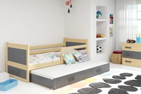 BMS Group Dětská postel s přistýlkou Rico 2 Borovice/grafit 200x90