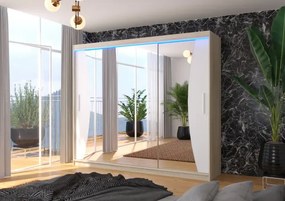 Posuvná skříň se zrcadlem a LED osvětlením DIEGO 250