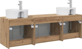 Sada koupelnových skříněk 3 ks Dub artisan 49,5 x 44,5 x 65 cm 3405676