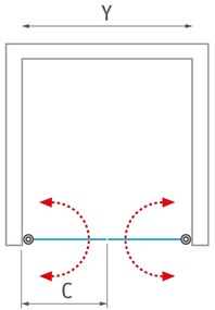Roth Dvoukřídlé sprchové dveře CI 2BT pro instalaci do niky - bez vaničky Varianta: šířka: 80 cm - (CI 2BT/800 - CI 2BT 080200 NPE), Barva profilů a typ výplně: profily: černá (elox), výplň: transparent