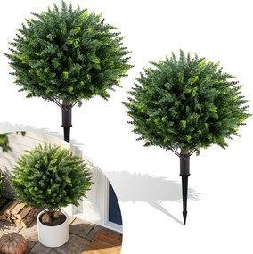 Costway Sada 2 umělých rostlin se zemním klasem 70 cm Umělý cypřiš vyrobený z PE