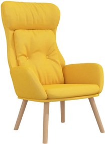 Relaxační křeslo hořčicově žluté textil 341297