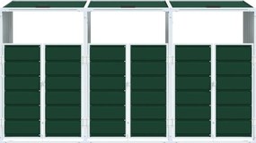 vidaXL Box na 3 popelnice 216 x 81 x 115 cm ocel [4006182] Barva: Hnědá
