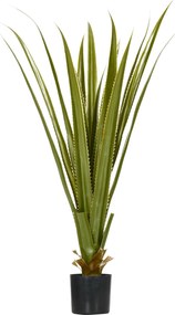 HOMCOM Umělá rostlina agáve v květináči, výška 90 cm, 16 listů, do interiéru i exteriéru, realistická | Aosom