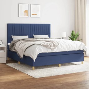 Box spring postel s matrací modrá 160x200 cm textil 3142511