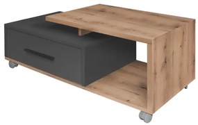 Konferenční stolek LEO - dub artisan/šedá
