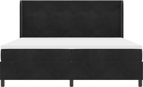 Postel s boxspringem s čelo Černá 200 x 200 cm samet 3342028