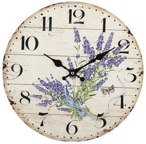 DAKLS Nástěnné hodiny Levandule, pr. 34 cm