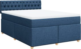Box spring postel s matrací modrá 160x200 cm textil 3289044