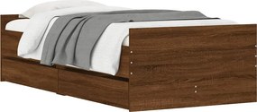 Rám postele se zásuvkami hnědý dub 90 x 190 cm 3207384