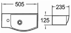Mexen Hugo umyvadlo na desku pravé 50 x 23 cm bílé - 21255000R