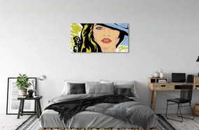 Obrazy na plátně Žena klobouk 100x50 cm