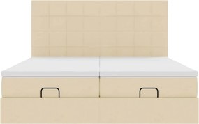 Osmanský rám postele s matrací krémová 180x200cm textil 3313697