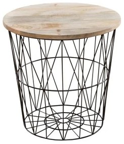 Odkládací stolek Ronde 52 cm, mangové dřevo, černá
