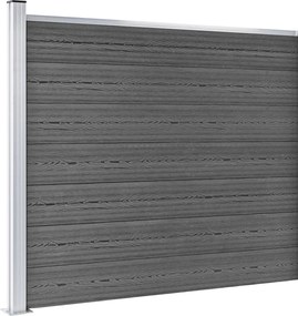 vidaXL Zahradní plot WPC 699 x 146 cm černý