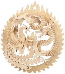Woodcraft construction kit Woodcraft Dřevěné 3D puzzle Fénix a drak