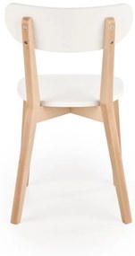 Jídelní židle BUGGI – masiv, MDF, buk / bílá