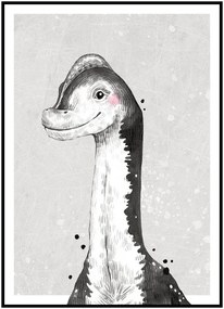 Plakát Malý Brachiosaurus Rozměr plakátu: 30 x 40 cm, Varianta Brachiosaura: Brachiosaurus s motýlkem