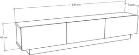 TV stolek DOLCE 180 cm, bílá