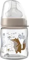 NIP Láhev kojenecká sklo široká silikon-S 120ml 0m+