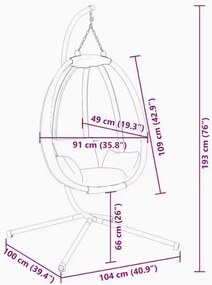 Závěsné křeslo, antracit/světle hnědá, NoBi ZORBA NEW