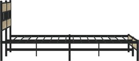 Kovový rám postele bez matrace dub sonoma 183 x 213 cm 3308496