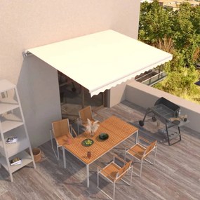 Ručně zatahovací markýza 450 x 350 cm krémová 3068997
