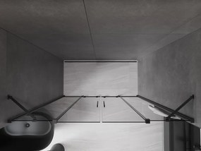 Mexen Velar Duo, posuvné sprchové dveře do otvoru 170 cm, 8mm šedé sklo, černá matná, 871-170-000-42-70