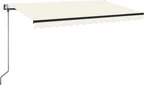 Automatická markýza LED a senzor větru 450 x 350 cm krémová 3069212