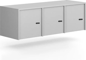 Nástavba pro skříně FRAME, 3x dveře, 1299 x 450 x 427 mm, mechanický zámek, šedá