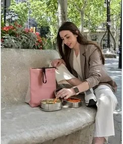 Iris Barcelona Termosáček na svačinu Urban Soft 1 L růžový/béžový