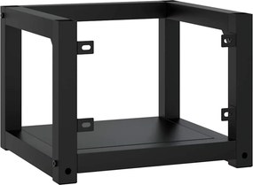 Nástěnný koupelnový regál pod umyvadlo černý 40x38x31 cm železo 338493