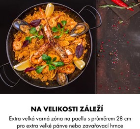Klarstein Delicatessa 3 Flex, indukční varná deska, 6600 W, 3 zóny, sklokeramika, černá