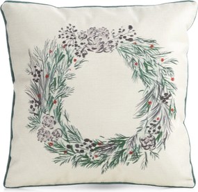 VÁNOČNÍ DEKORAČNÍ POVLAK NA POLŠTÁŘ GARLAND3 45X45 CM VZOROVANÝ