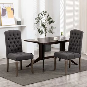 Jídelní židle 2 ks šedé se vzhledem lnu textil - Default Title