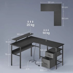 PC stůl NEX - MDF, černá Barva: černá