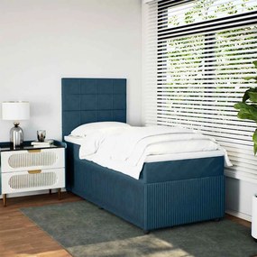 Box spring postel s matrací tmavě modrá 80 x 200 cm samet 3292194