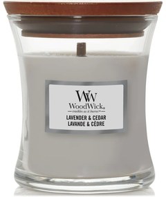 WoodWick – svíčka Lavender & Cedar (Levandule a cedr) Velikost: malá 85 g