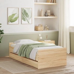 Rám postele se zásuvkami dub sonoma 75 x 190 cm Small Single 3207387