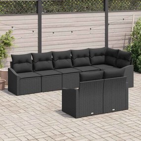 Set pohovek 8 ks Černá polyratan 3346773