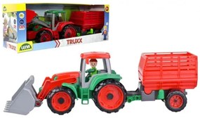 Auto Truxx traktor nakladač s přívěsem na seno s figurkou v krabici 53x19x16cm 24m+