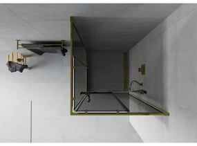 Mexen Rio čtvercový sprchový kout 70 x 70 cm, Grafitově černá, Zlatá - 860-070-070-50-40