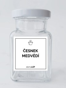 Samolepka na kořenky ČESNEK MEDVĚDÍ bílá 5 × 5 cm tučné písmo