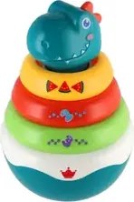 TEDDIES Skládací pyramida dinosaurus / Se zvukem / Plast / 16 cm / 6m+