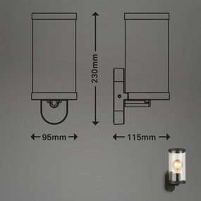 BRILO 3600-015X VÝPRODEJ VZORKU - Venkovní svítidlo, černá, 1x E27 / max. 12W - BRILO
