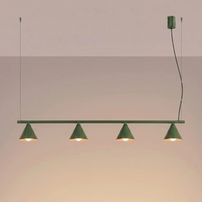 Sollux Lighting Lustr NOX 4L olivově zelený