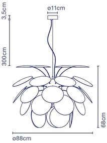 Marset A620-002 Discocó 88, španělské závěsné svítidlo, 3x14W LED E27, bílá, průměr 88cm