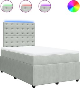 Box spring postel s matrací světle šedá 120x190 cm samet 3294598