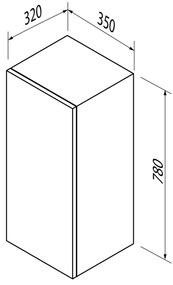 Sapho ESPACE skříňka 35x78x32cm, 1x dvířka, levá/pravá, borovice rustik - ESC630-1616